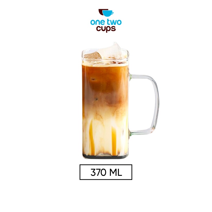 One Two Cups Gelas Cangkir Kopi Glass Coffee Mug 370 ml - CL001 - One ...