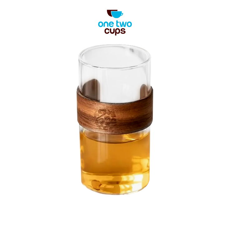 One Two Cups Gelas Whisky Japanese Style Glass Wood Sleeve 350ml - PG35 - One Two Cups