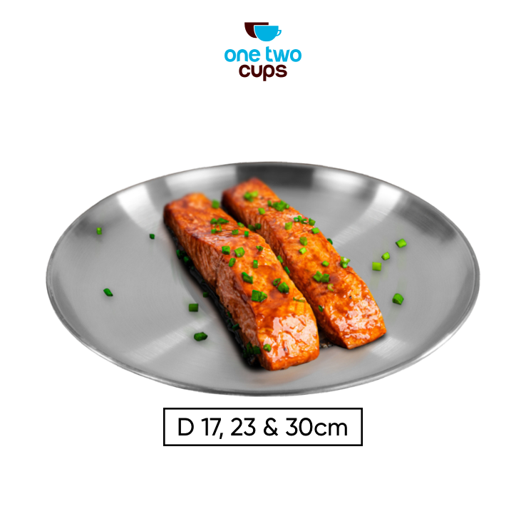 One Two Cups Piring Makan Stainless Steel Sultan Plate European Style ...