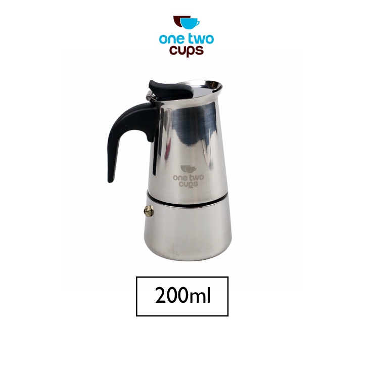 One Two Cups Coffee Maker Moka Pot Teko Stovetop Filter 200ml 4 Cup ...