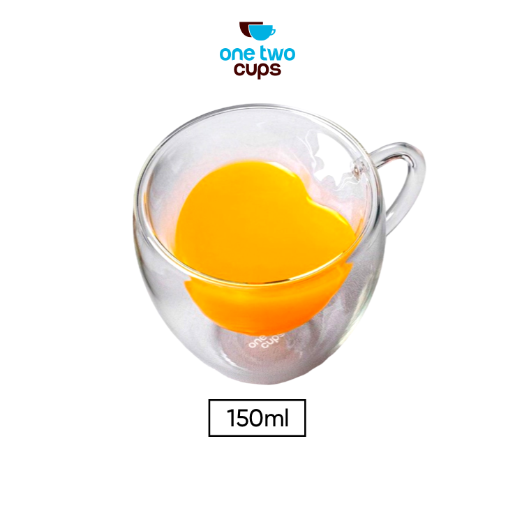 One Two Cups Cangkir Kopi Anti Panas Double Wall Love Series 150ml - One Two Cups